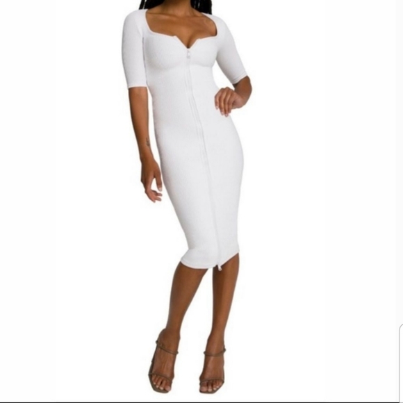 Good American | Dresses | Good American Size 2 Medium White Zip Front ...